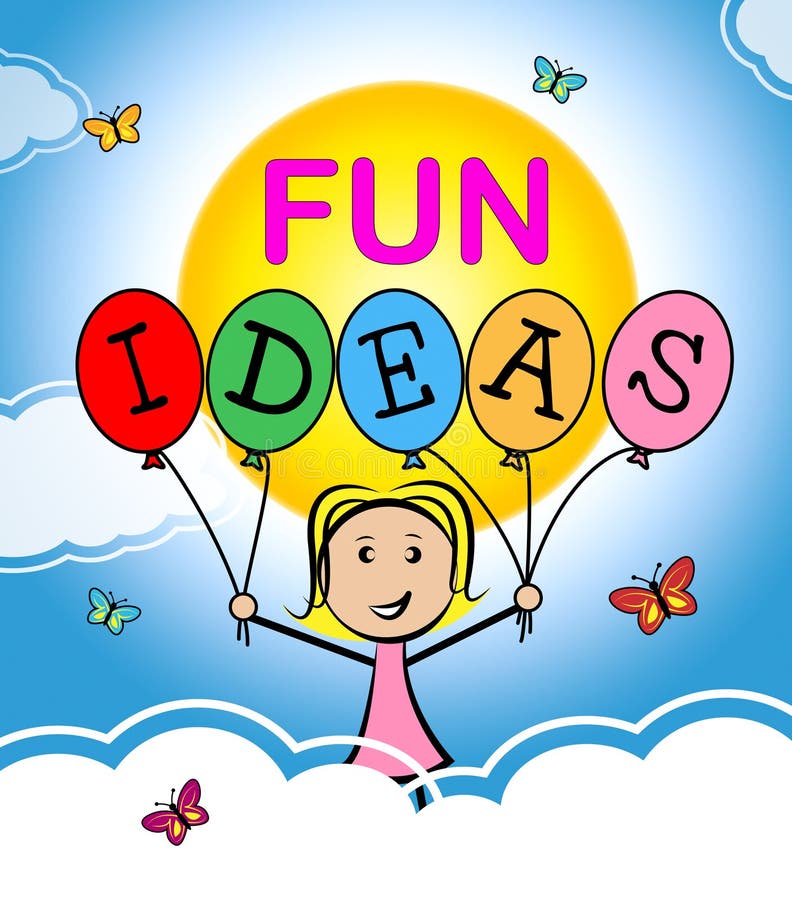 Fun Ideas Shows Think Planning and Happy Stock Illustration ...