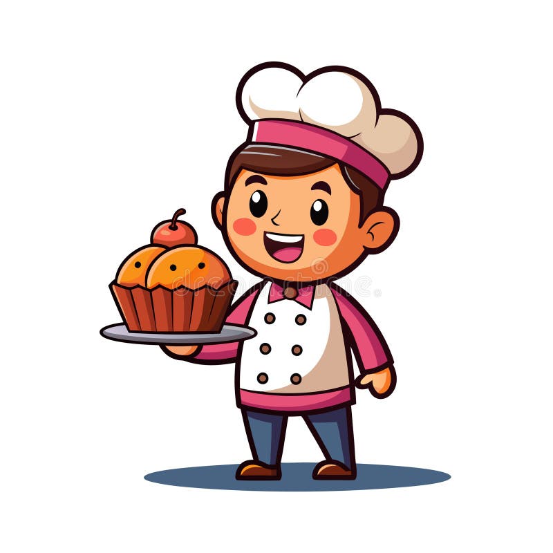 Charming Baker Fun Character Design Stock Vector - Illustration of ...