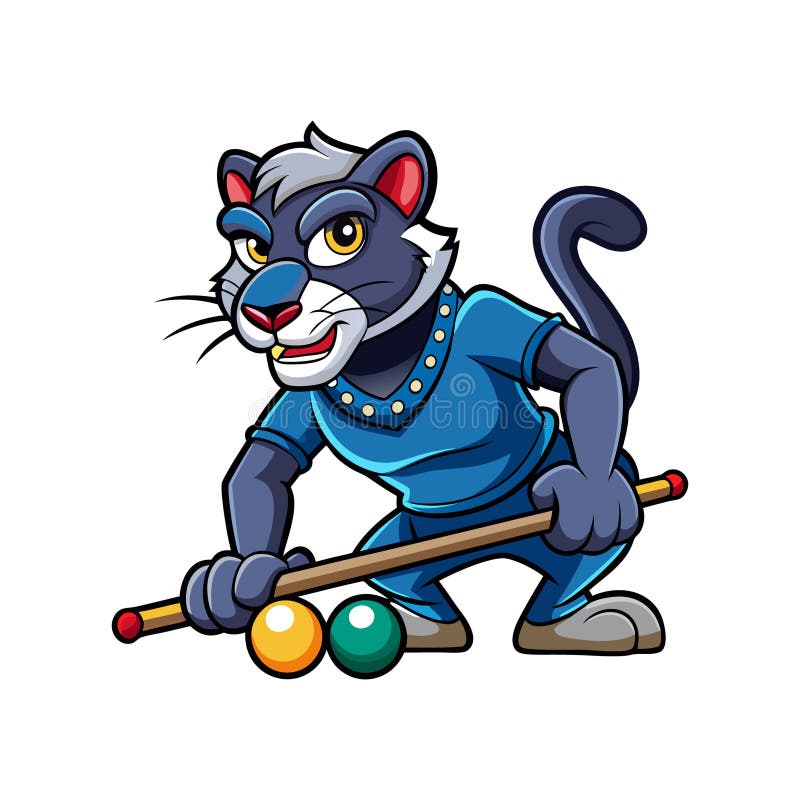 Billiards Game with Panther Stock Vector - Illustration of vector ...