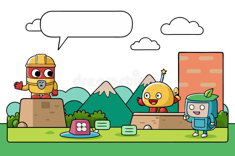 Fun and Interactive Cartoon Characters in Outdoor Settings, Ideal for ...