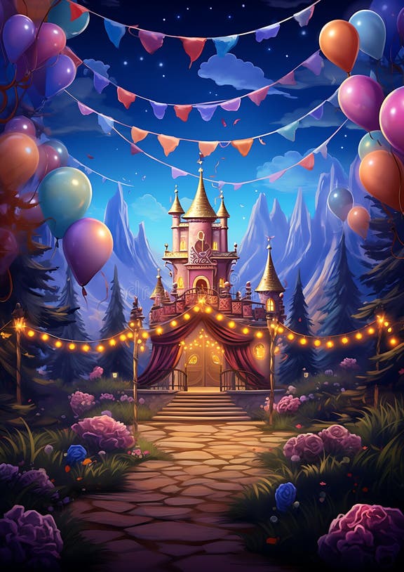 Fun invitation backdrops stock illustration. Illustration of burning ...