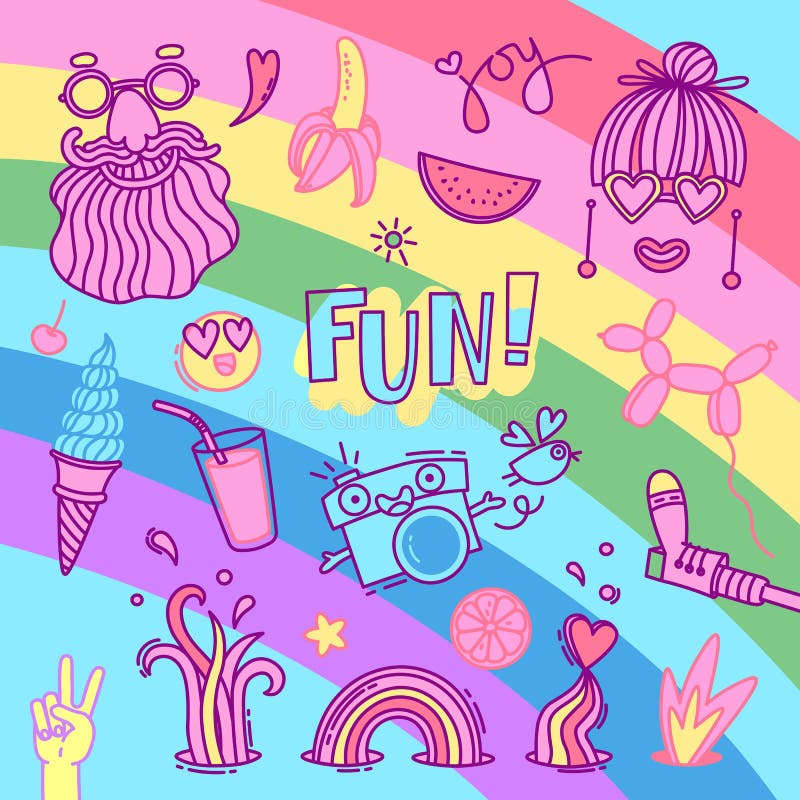 Fun and Joy of Emotion. Hippie Style of Life Stock Vector ...