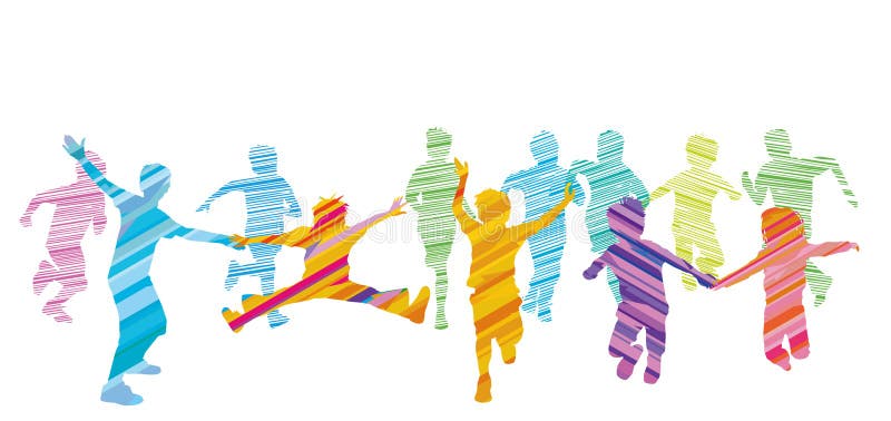 Fun and Joy in a Group of Children, Illustration Stock Vector ...