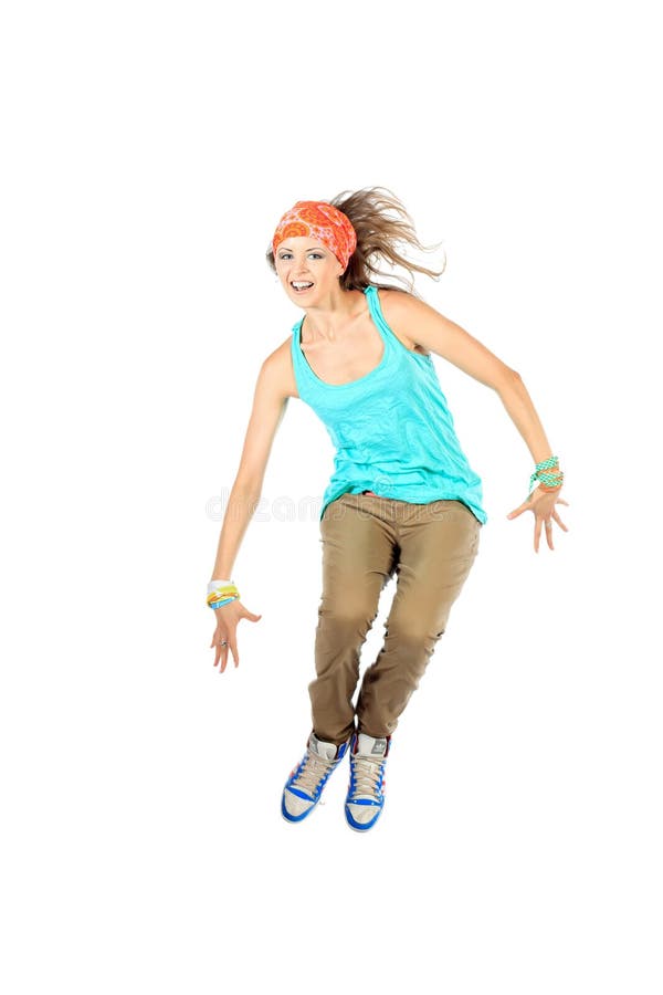 Fun jump stock image. Image of expression, active, girl - 26713515
