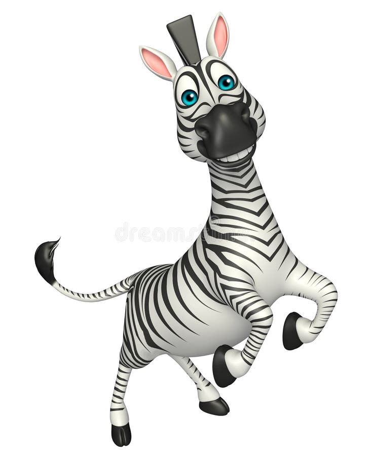 Fun Jump Zebra Cartoon Character Stock Illustration - Illustration of ...
