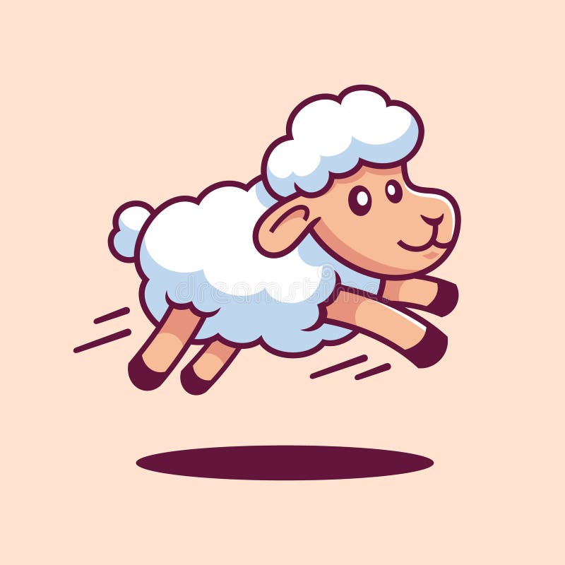 Fun Jumping Sheep Cartoon Illustration Stock Vector - Illustration of ...