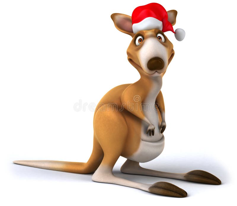 Santa Kangaroo Clipart