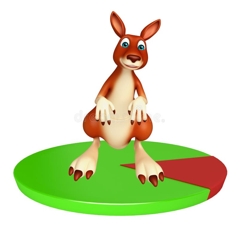 Fun Kangaroo Cartoon Character with Circle Sign Stock Illustration ...