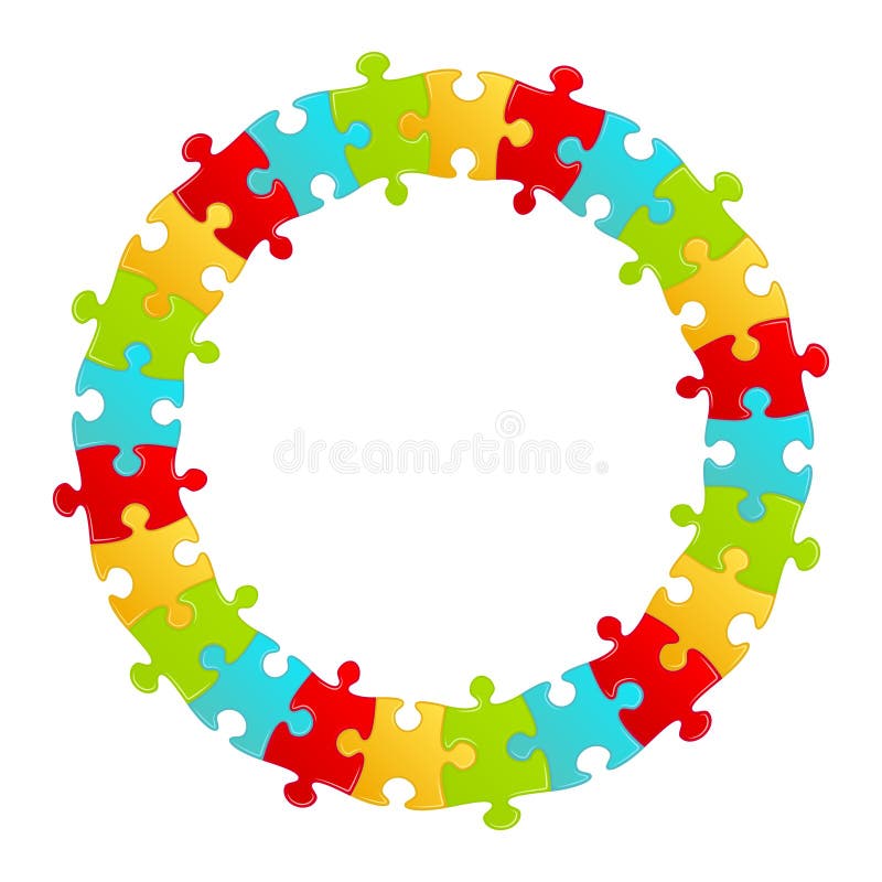 Colorful puzzle pieces stock vector. Illustration of colors - 60935292