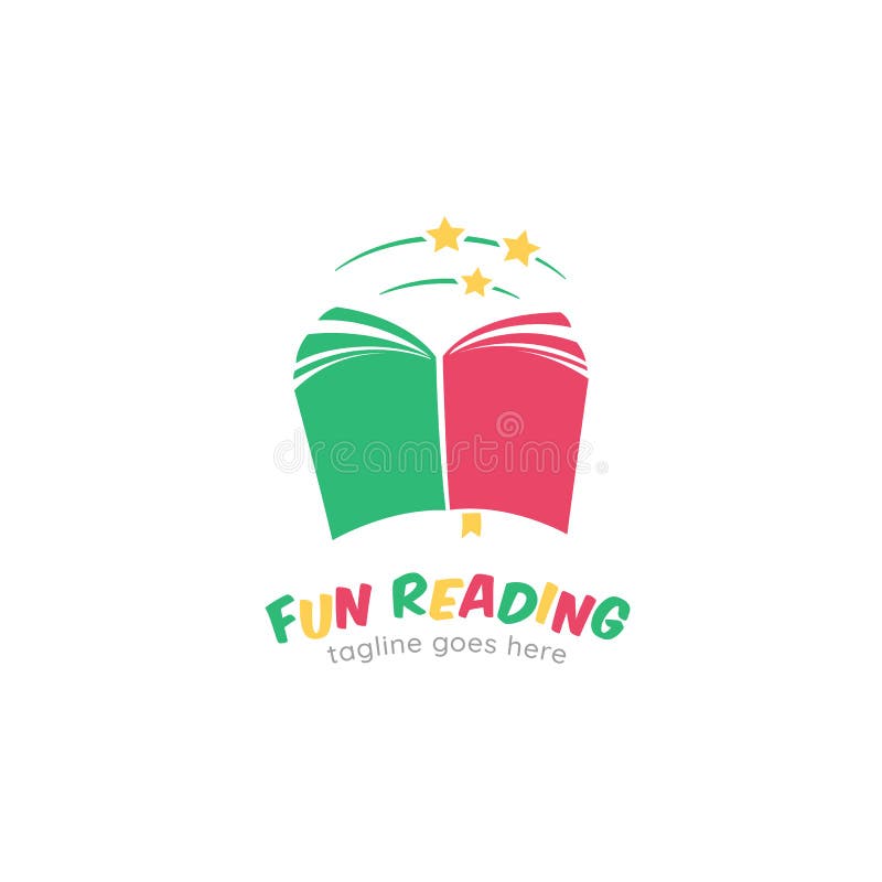 Fun Kids Reading Book Logo Icon in Colorful Style Stock Vector ...