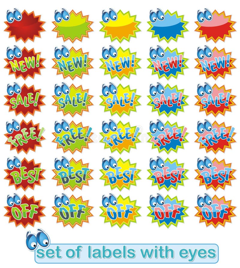 Fun label with eyes stock vector. Illustration of label - 24298707