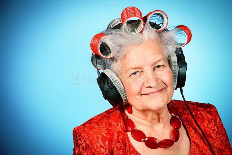 Fun lady stock image. Image of gesture, audio, earphones - 38286627