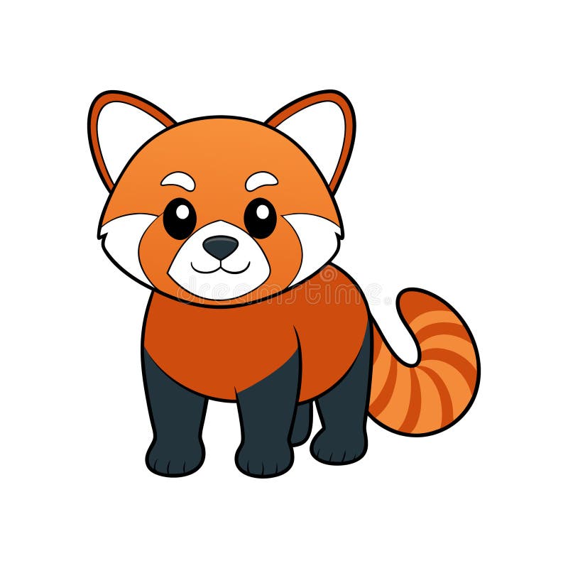 Fun Lesser Panda Coloring Design for Kids Stock Illustration ...
