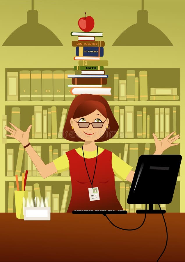 Fun librarian stock vector. Illustration of literature - 29691739
