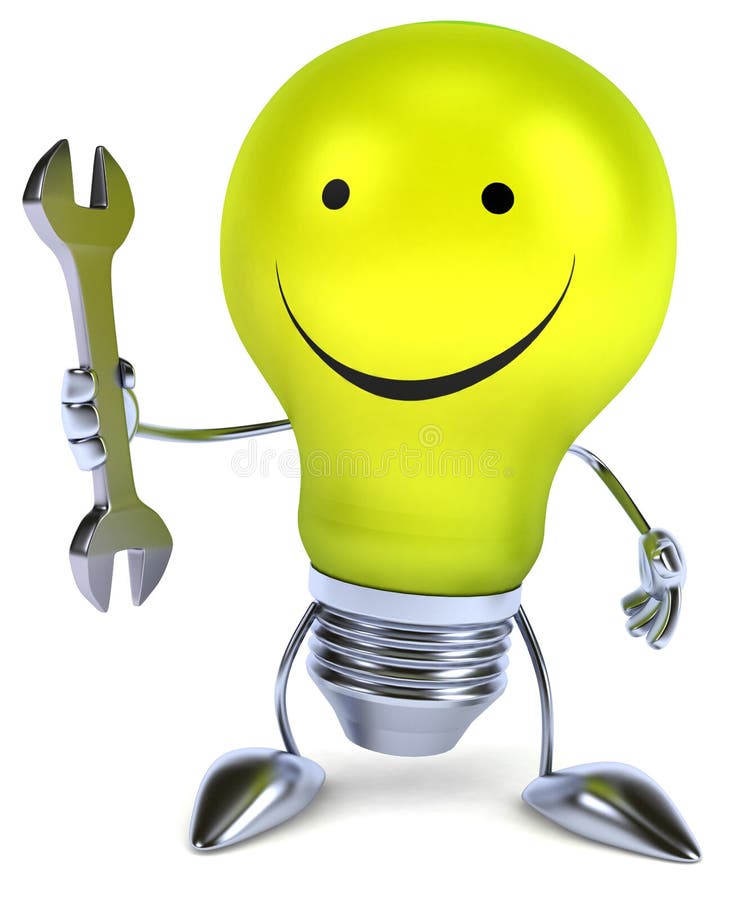 Fun light bulb stock illustration. Illustration of mechanic - 45681377