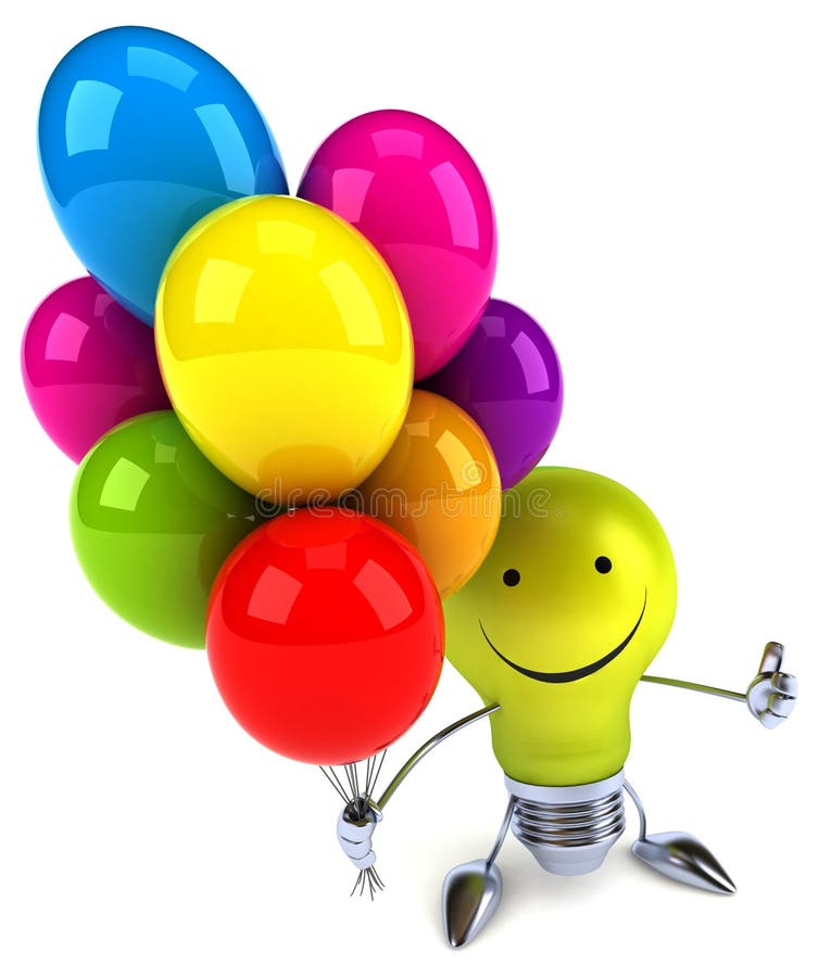 Fun light bulb stock illustration. Illustration of electricity - 46047415