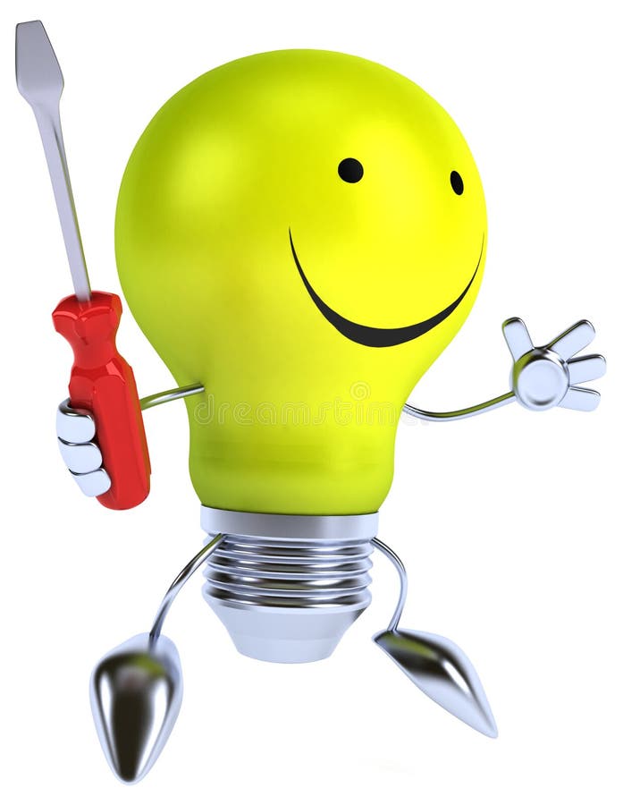 Fun light bulb stock illustration. Illustration of electricity - 46386027