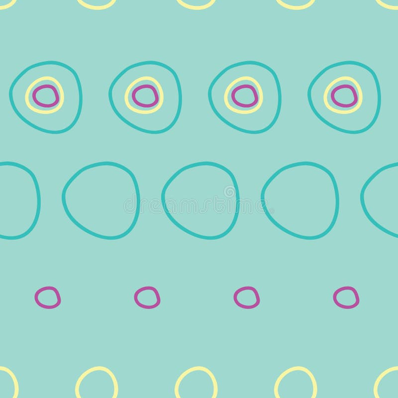 Fun Lines Circles and Rings on Bright Fun Dots in Circles on Light Blue ...