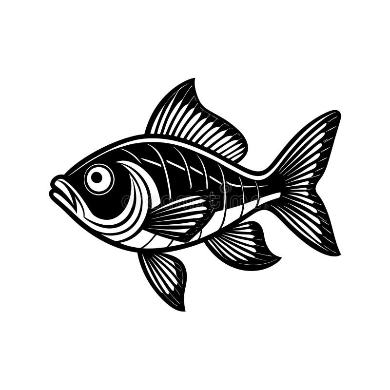 Creative Fish Linocut Arts Template Stock Illustration - Illustration ...