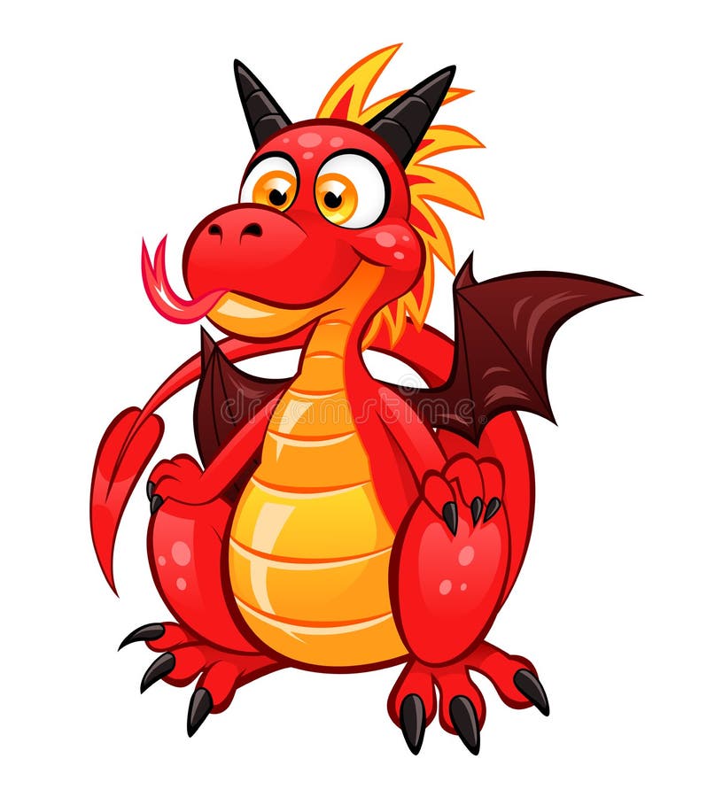 Cute baby dragon cartoon stock vector. Illustration of cartoon - 36399791