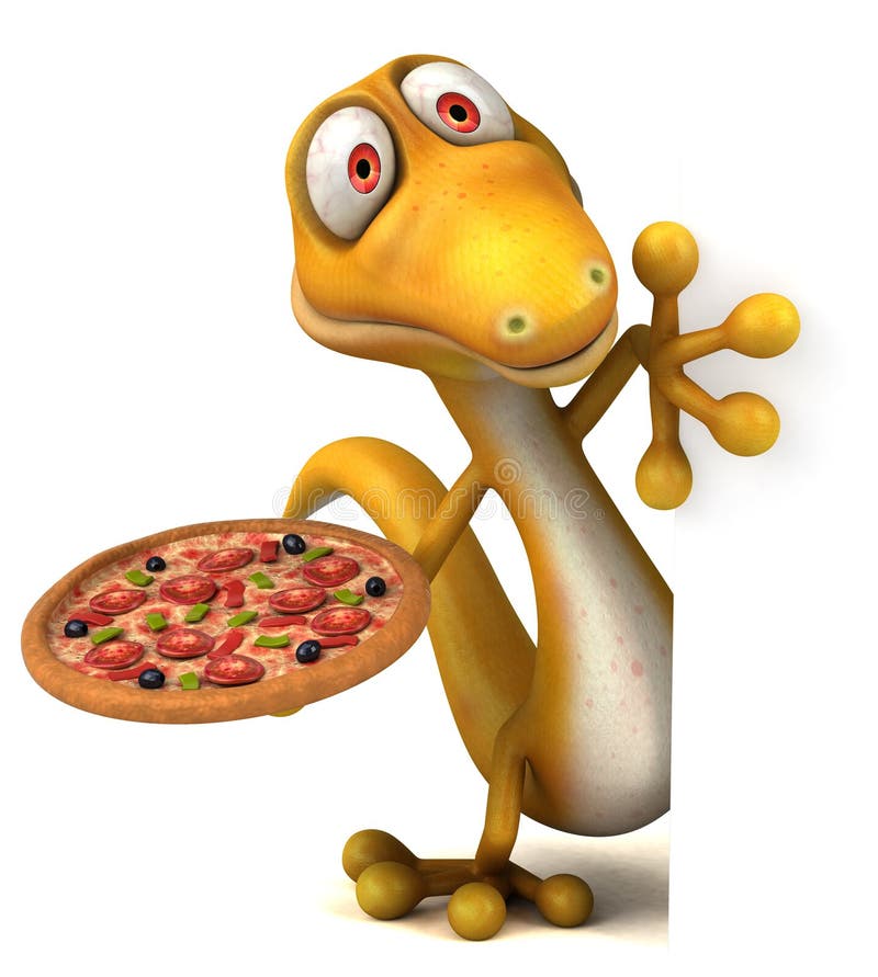 Fun lizard stock illustration. Illustration of pizza - 70430053