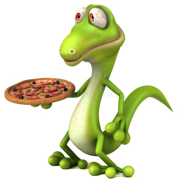 Fun lizard stock illustration. Illustration of pizza - 71335804