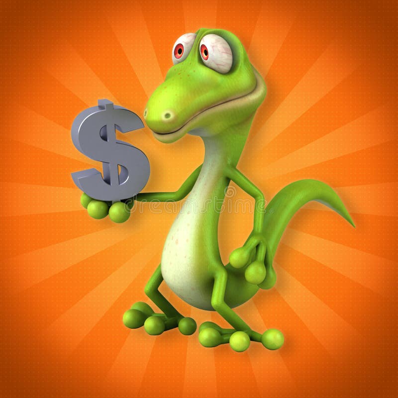 stock illustration. Illustration of money, lizard, green - 72584545