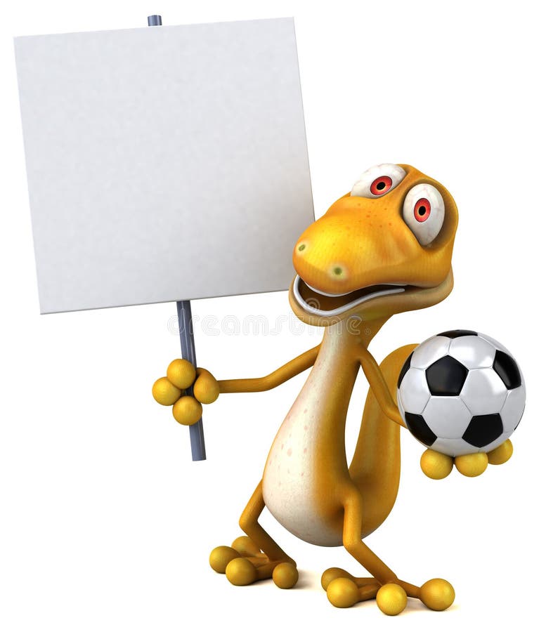 Fun lizard stock illustration. Illustration of football - 73838213