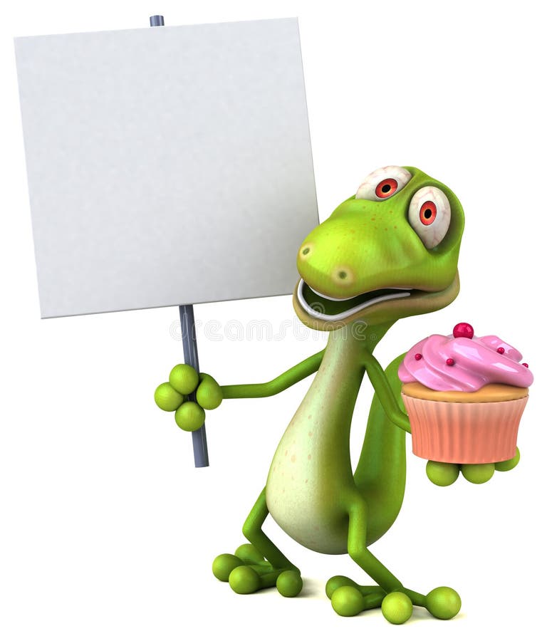 Fun lizard stock illustration. Illustration of cupcake - 73838296