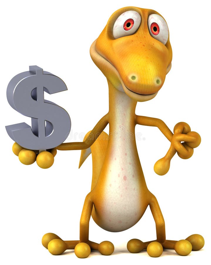 Fun lizard stock illustration. Illustration of money - 76176278