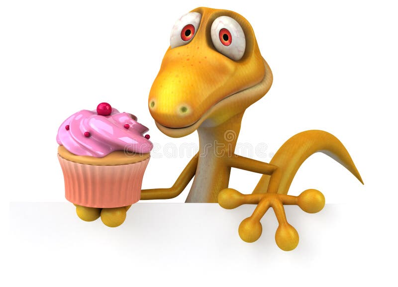 Fun lizard stock illustration. Illustration of cupcake - 76176585