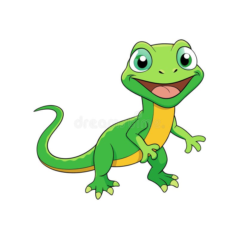 Fun Lizard Coloring Illustration for Kids Stock Image - Illustration of ...