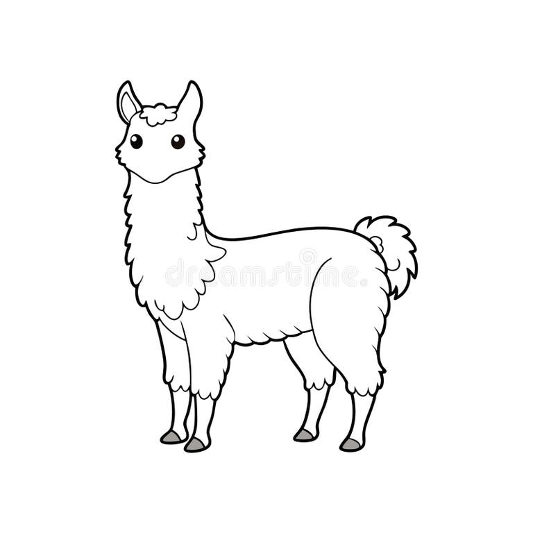 Fun Llama Coloring Activity for Children Stock Image - Illustration of ...