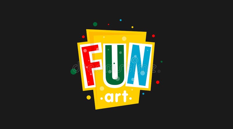 Fun Logo Concept Vector Isolated in Black Background Stock Vector ...