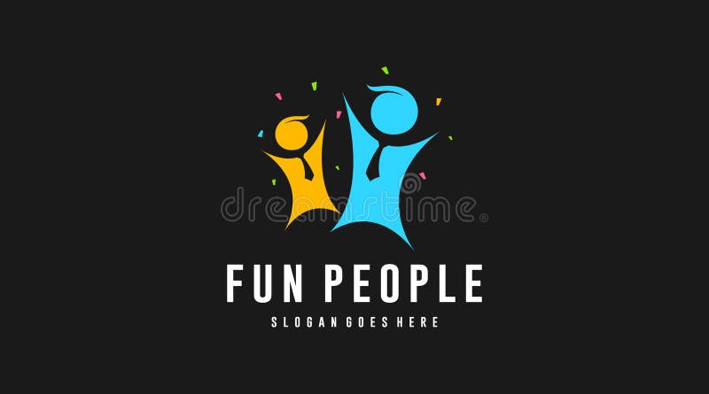 Fun Logo Concept Vector Isolated in Black Background Stock Vector ...