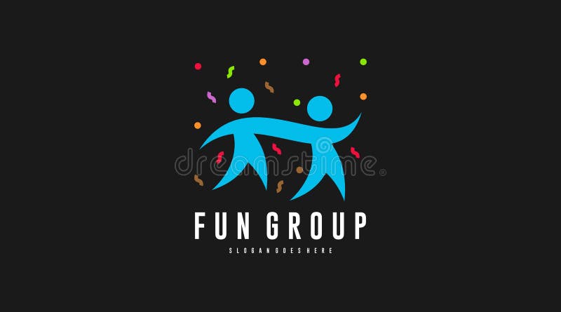 Fun Logo Concept Vector Isolated in Black Background Stock Vector ...