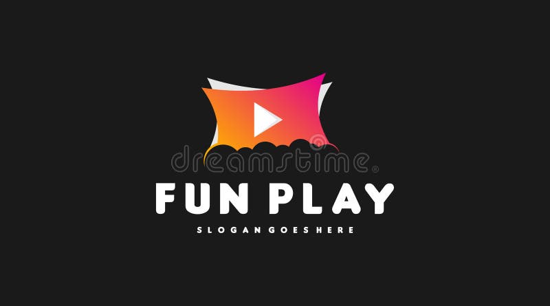 Fun Logo Concept Vector Isolated in Black Background Stock Vector ...