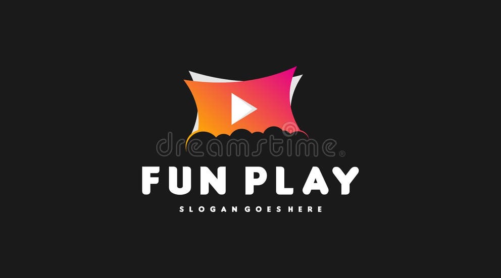 Fun Logo Concept Vector Isolated in Black Background Stock Vector ...