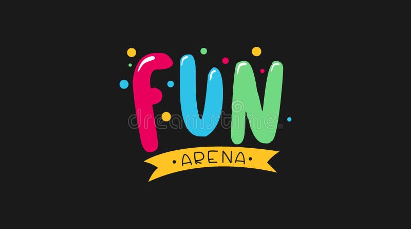 Fun Logo Concept Vector Isolated in Black Background Stock Vector ...