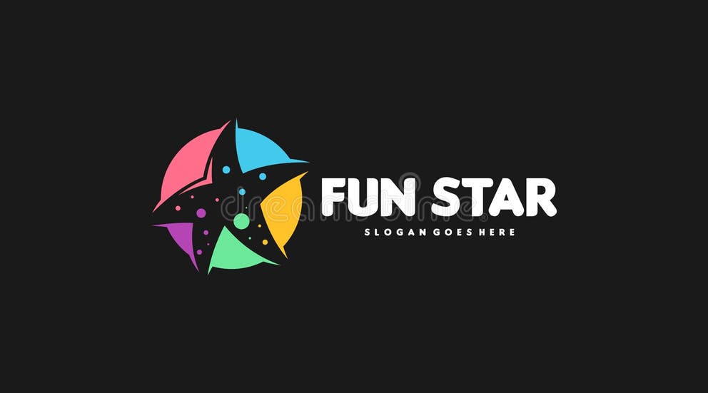 Fun Logo Concept Vector Isolated in Black Background Stock Vector ...