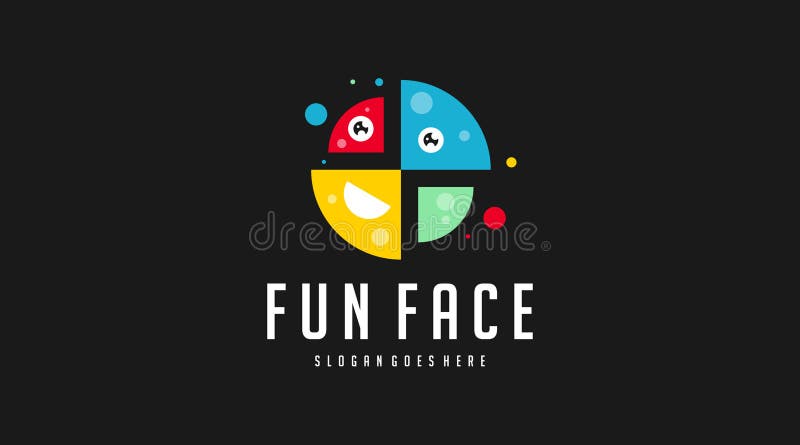 Fun Logo Concept Vector Isolated in Black Background Stock Vector ...