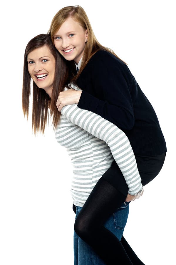 Fun Loving Duo of Mother and Daughter Stock Image - Image of cheerful ...