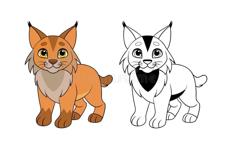 Fun Lynx Coloring Illustration Kids Stock Photos - Free & Royalty-Free ...