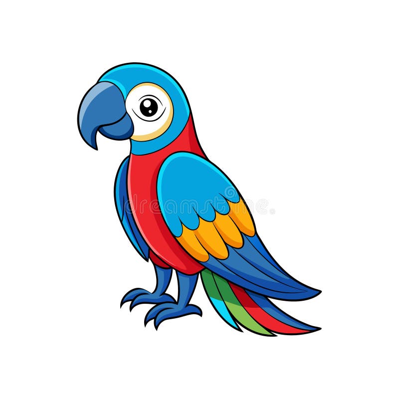Fun Macaw Coloring Illustration for Kids Stock Image - Illustration of ...