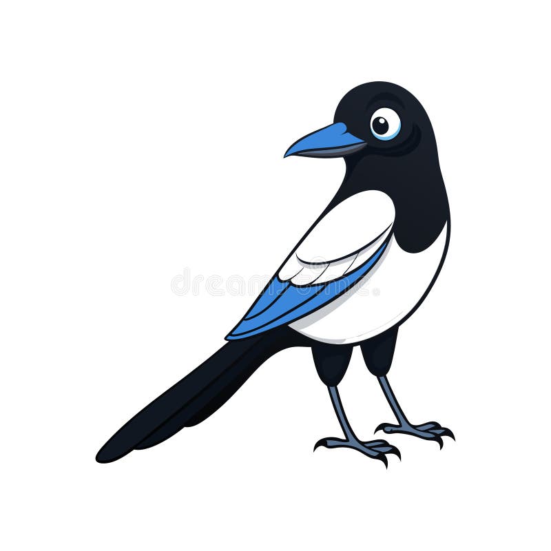 Fun Magpie Coloring Illustration for Kids Stock Photo - Illustration of ...