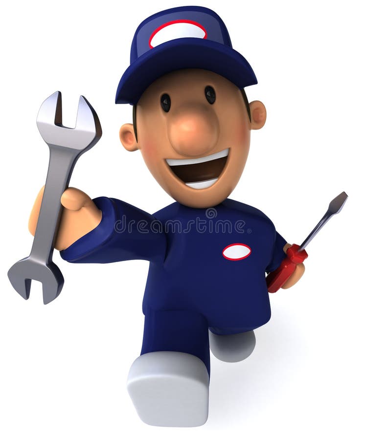 Fun mechanic stock illustration. Illustration of industry - 43209275