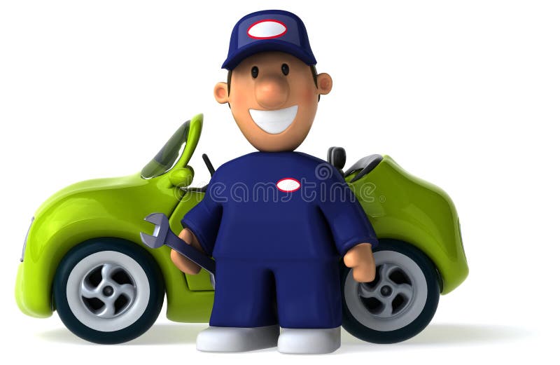 Fun Mechanic - 3D Illustration Stock Illustration - Illustration of ...