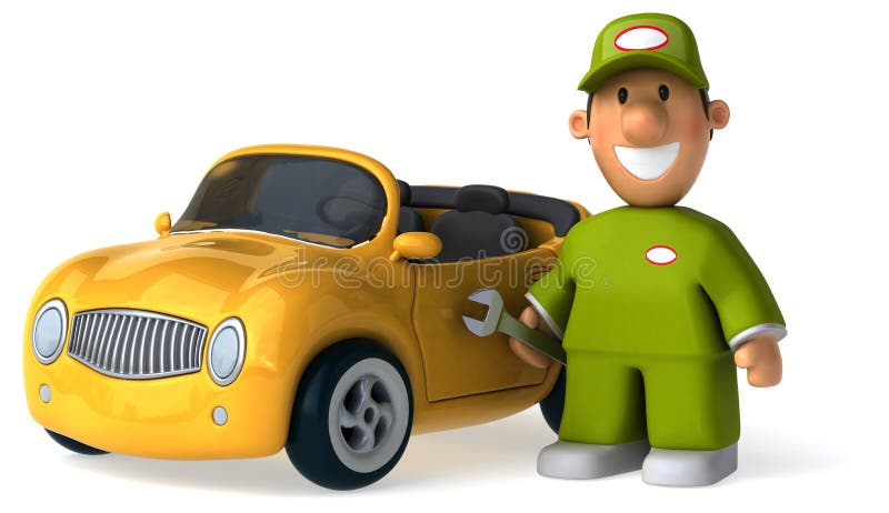 Fun Mechanic - 3D Illustration Stock Illustration - Illustration of ...
