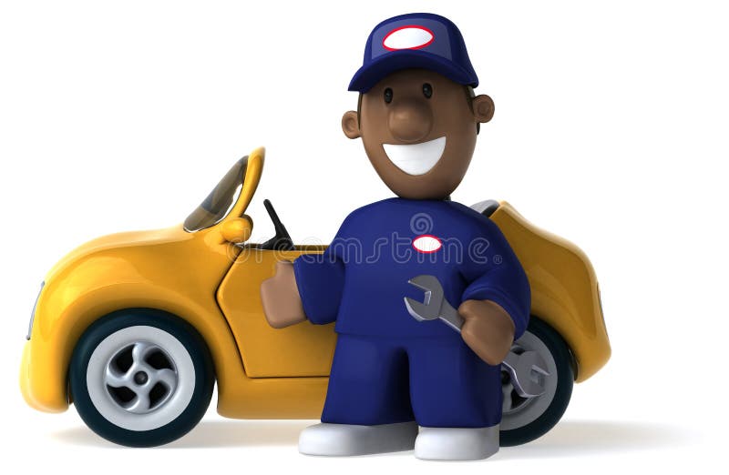 Fun Mechanic - 3D Illustration Stock Illustration - Illustration of ...