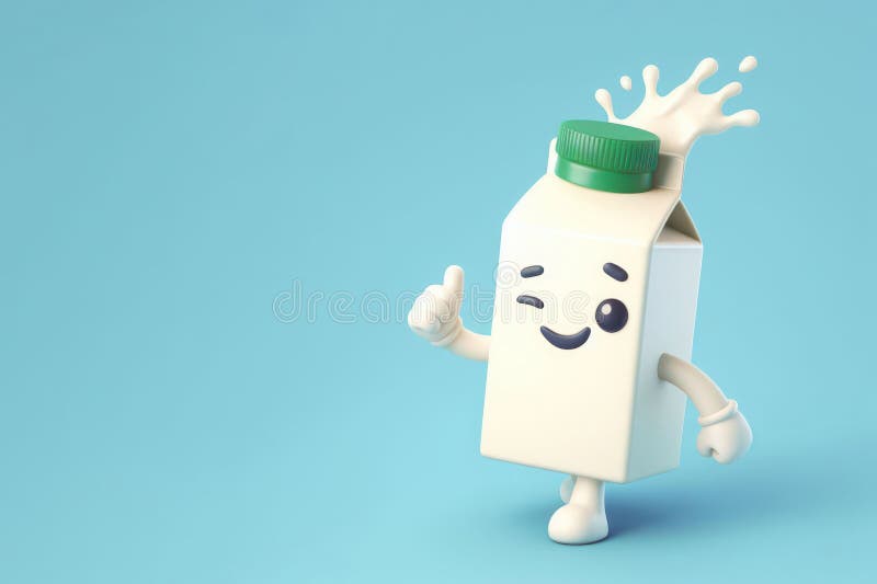 Fun Milk Packaging. Space for Text. Stock Illustration - Illustration ...